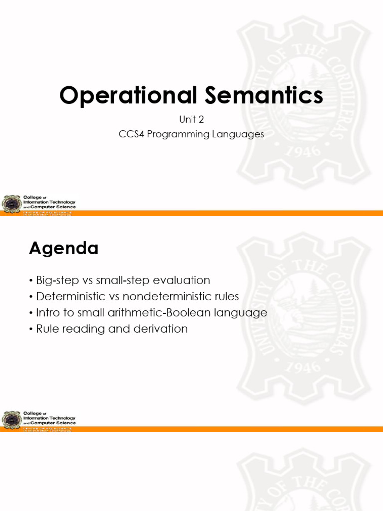 2.0 - Operational Semantics | PDF | Axiom | First Order Logic