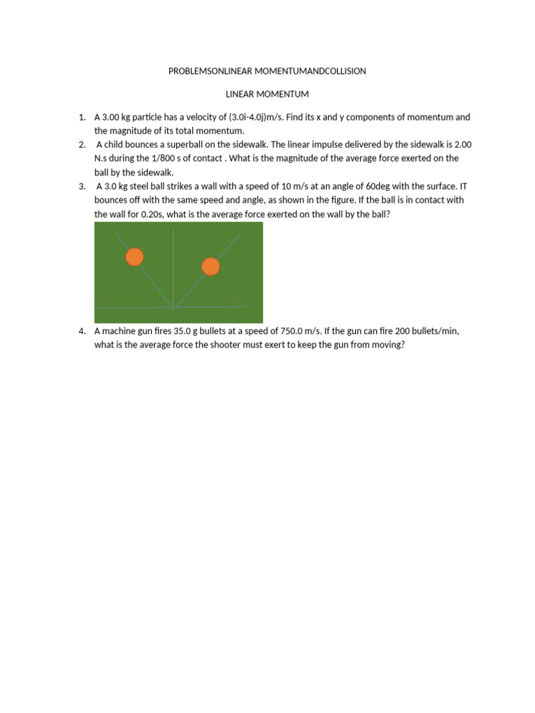 Linear Momentum and Collision Problems | PDF