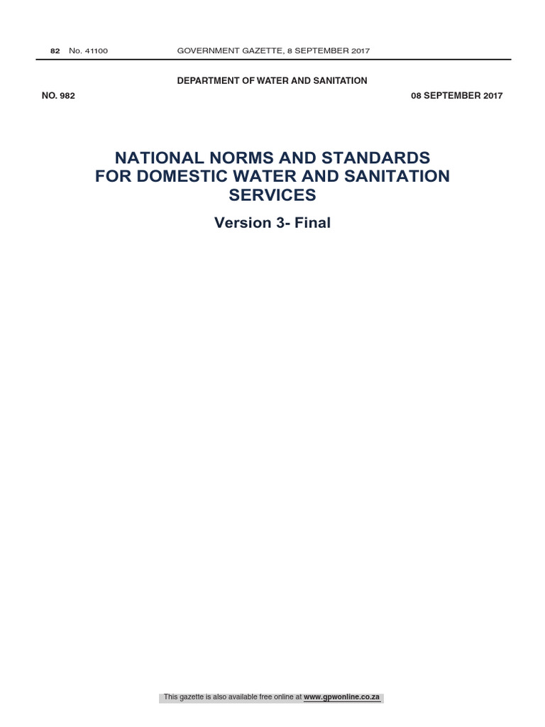 Gon 982 | PDF | Sanitation | Hygiene