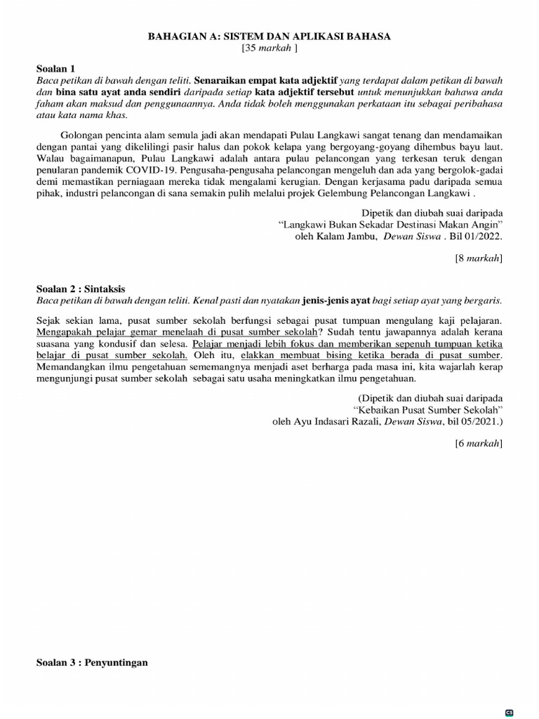 BM k2 Trial SPM JB 2023 | PDF