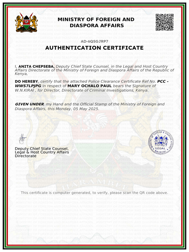AD-6QSGJRP7-Police Clearance Certificate 1 | PDF