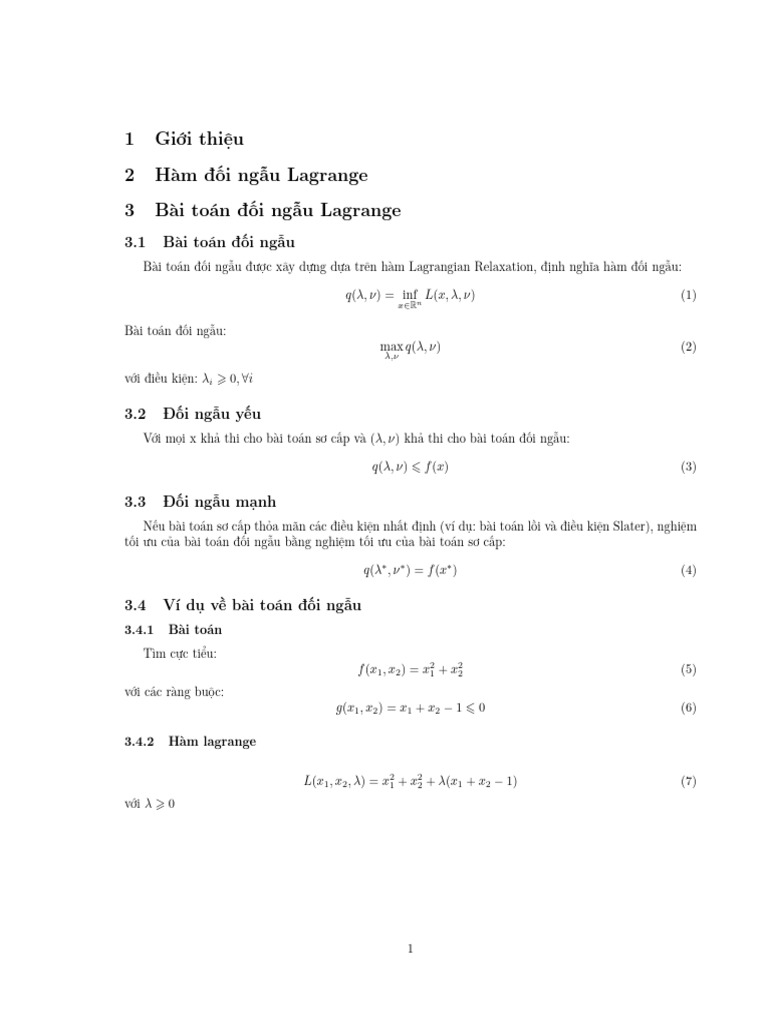 Đối Ngẫu Lagrange | PDF