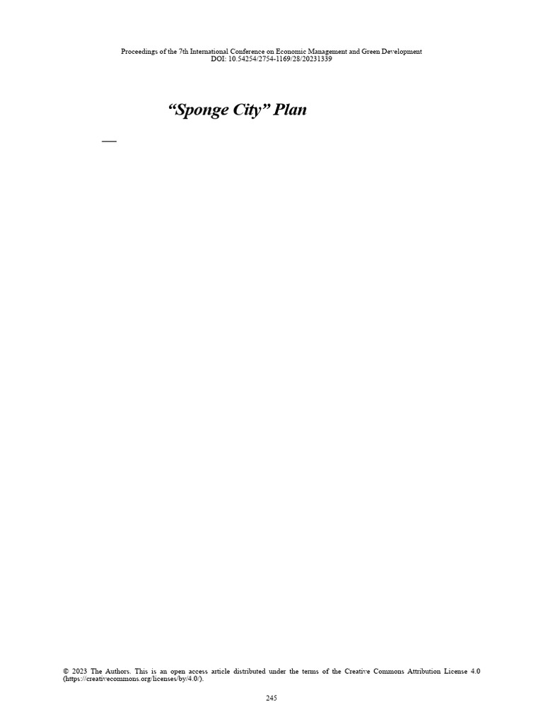 Sponge City Plan in China Breakthrough and Develop | PDF | Green ...