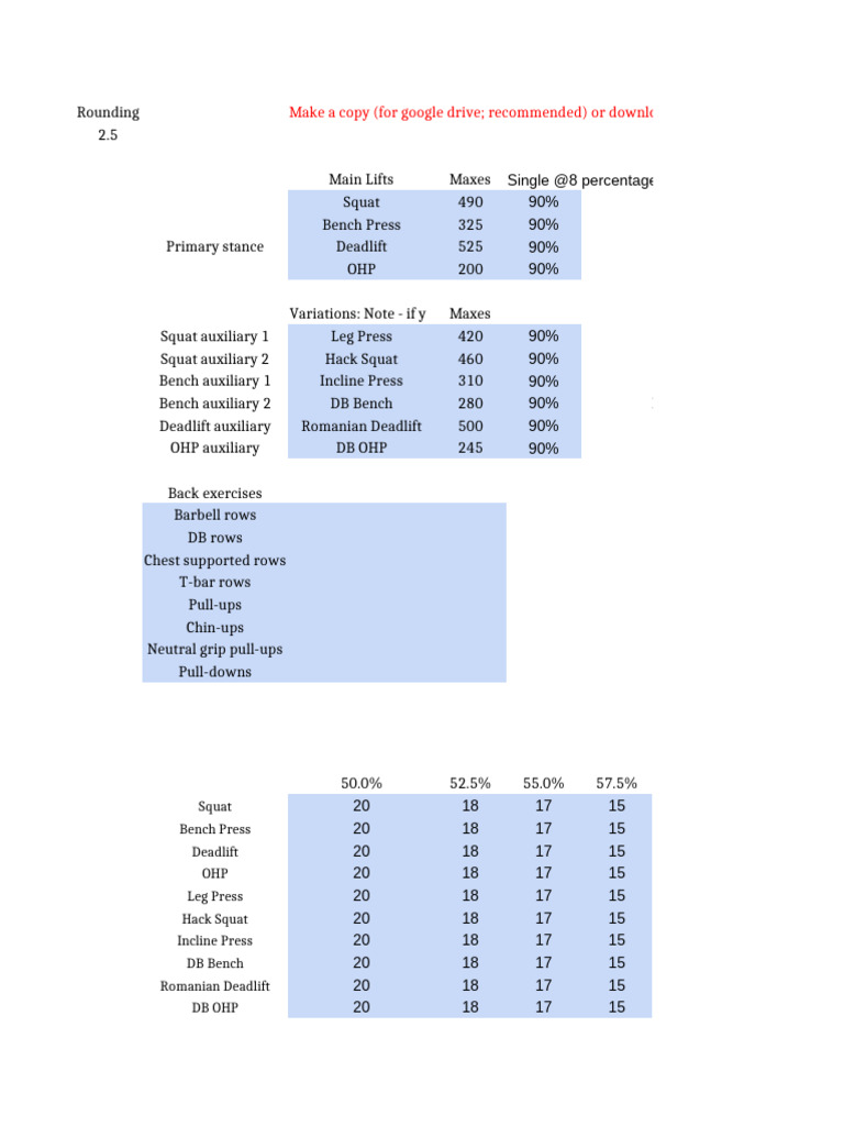 SBS Hypertrophy Template LF | PDF | Management Of Obesity | Physical ...