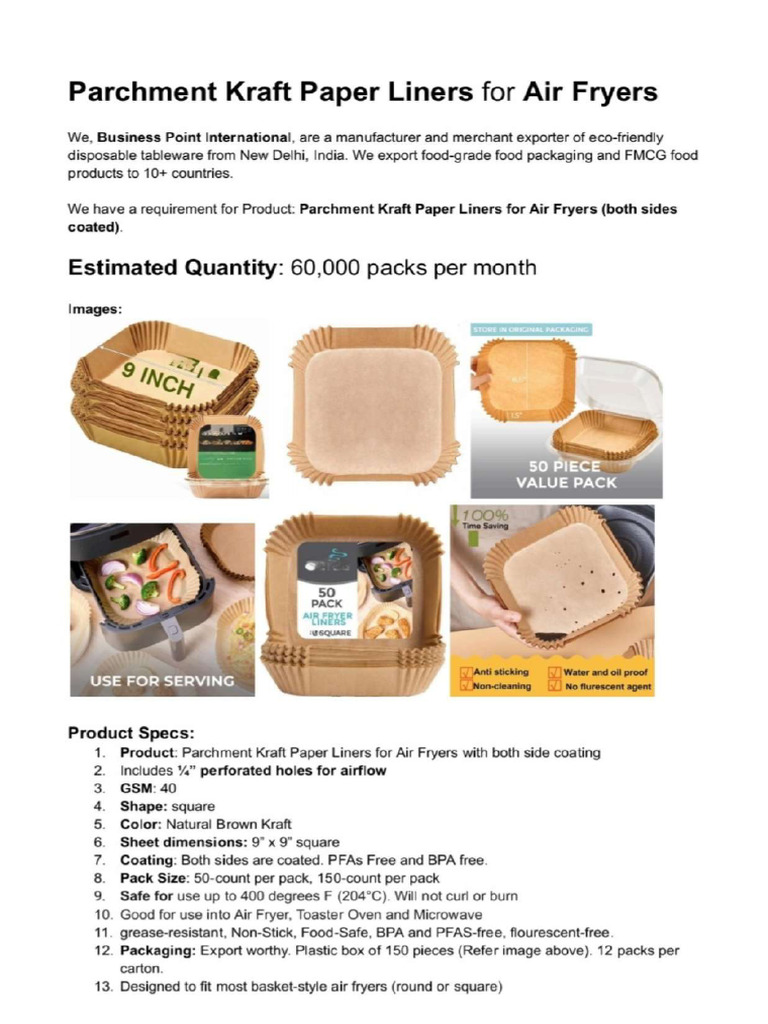 Parchment Kraft Paper TDS | PDF