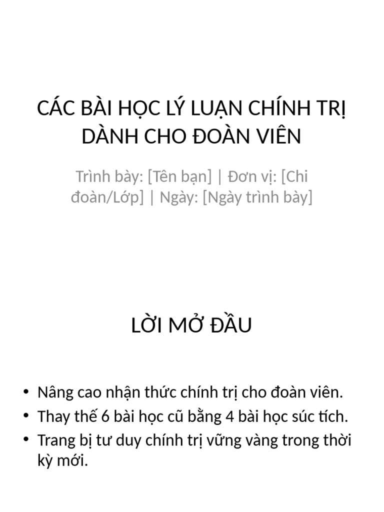 Bai Thuyet Trinh Ly Luan Chinh Tri Doan Vien | PDF