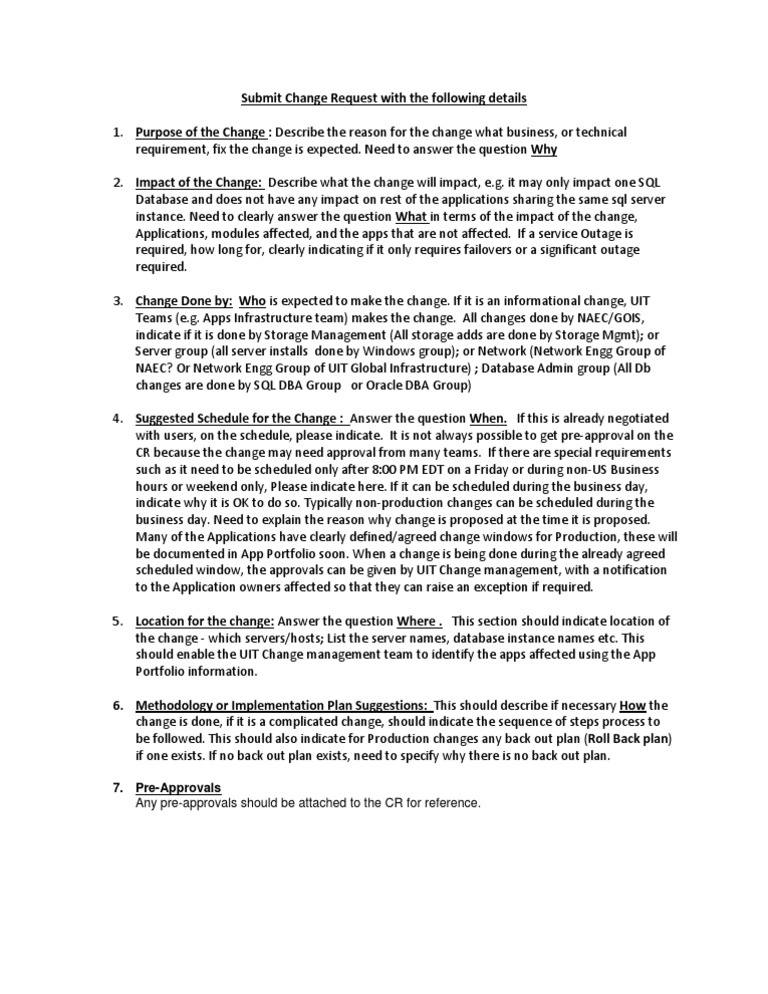 Template - Change Request Process and Description Requirements Final ...