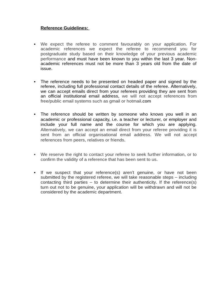 Postgraduate Reference Guidelines | PDF