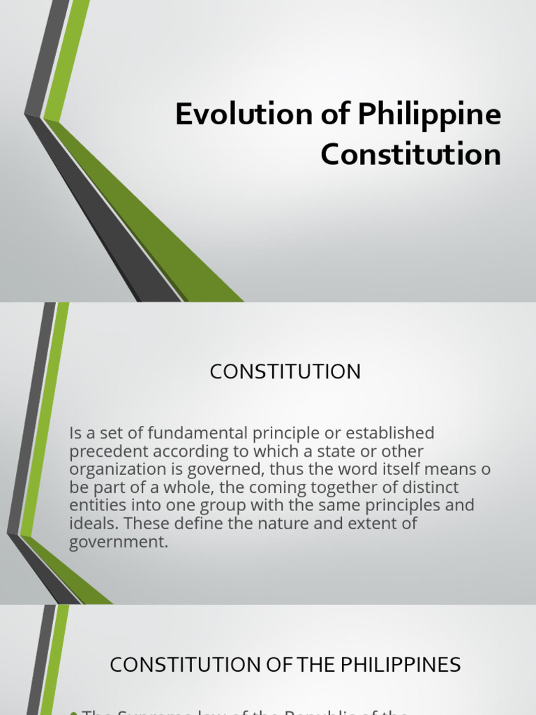 Evolution of Philippine Constitution | PDF | Political Science | Justice