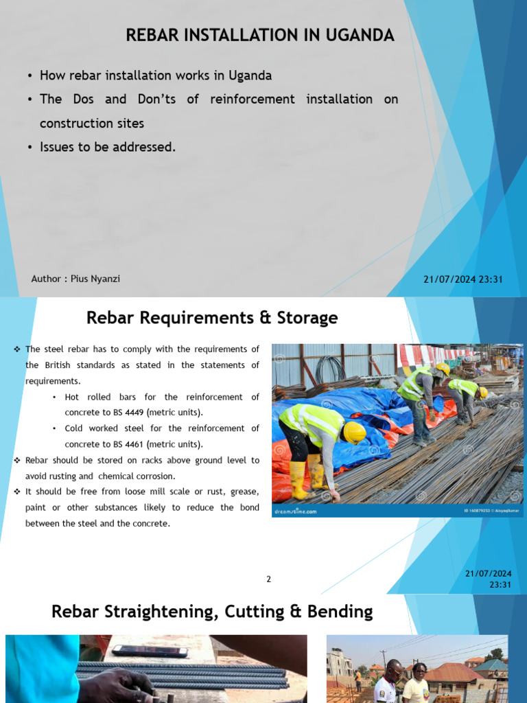 Rebar Installation in Uganda | PDF | Structural Engineering | Building ...