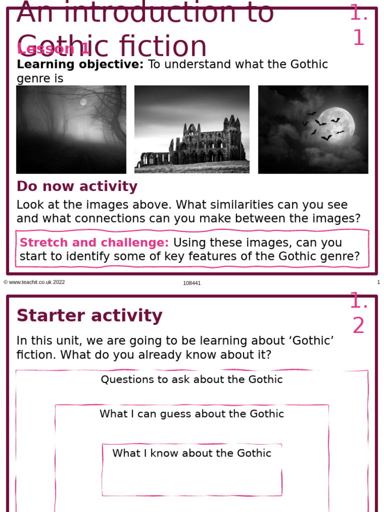 Gothic Lessons 1 and 2 | PDF | Gothic Fiction | Adjective