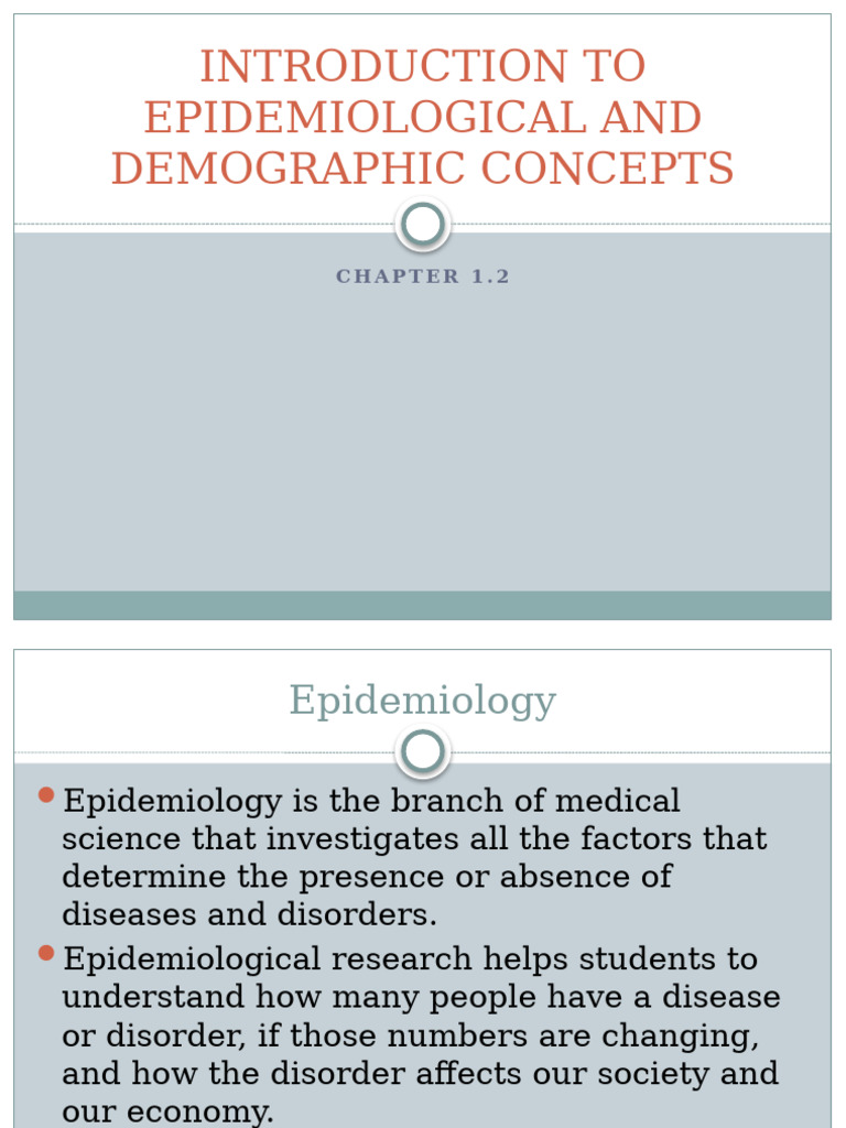 Chapter 1.2 Introduction To Epidemiological and Demographic Concepts | PDF | Epidemiology ...