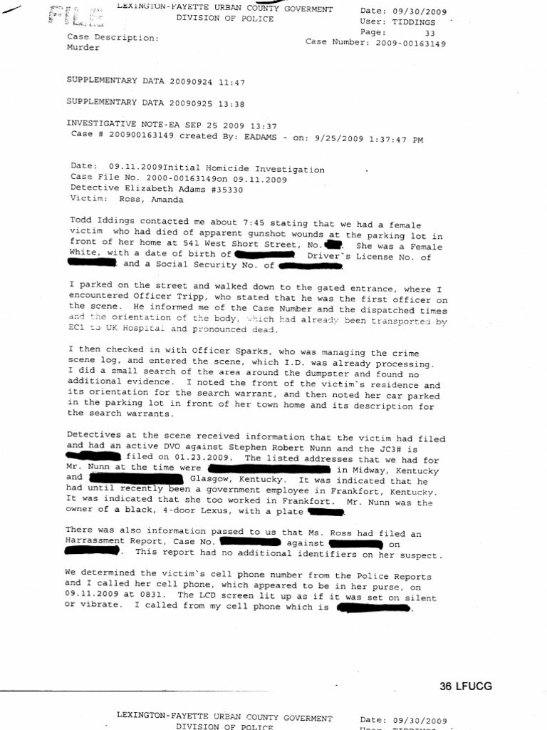 Steve Nunn Murder Case Documents | PDF