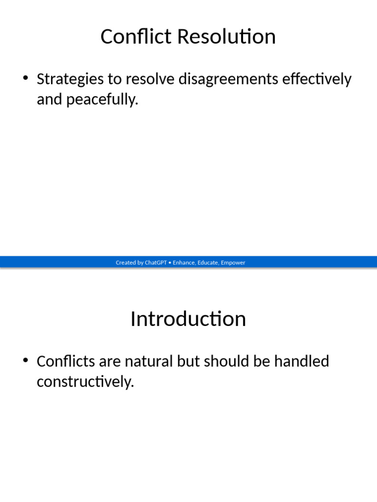 Conflict Resolution | PDF