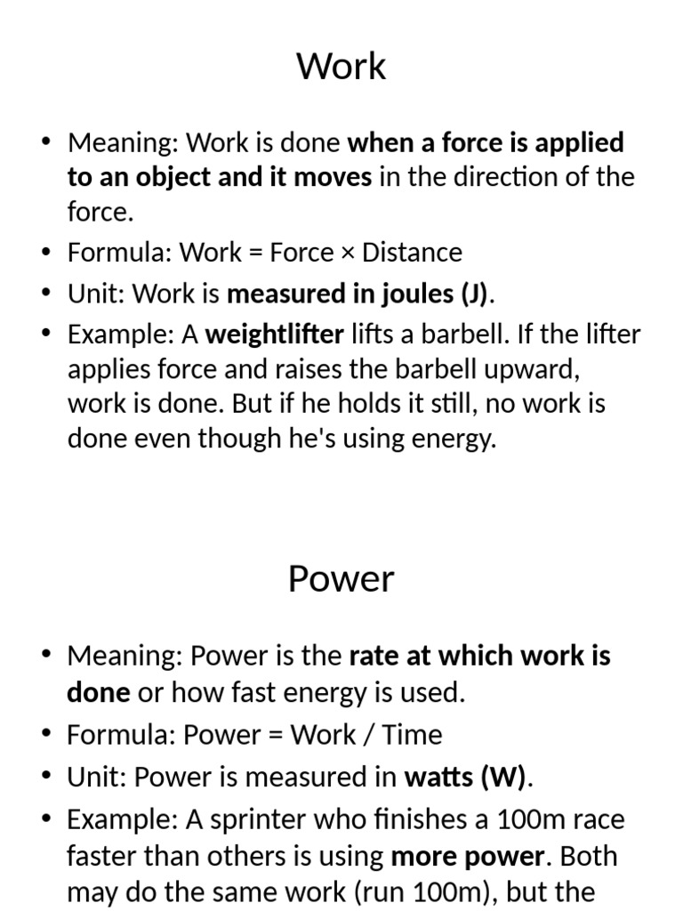 Work Power Energy Presentation | PDF
