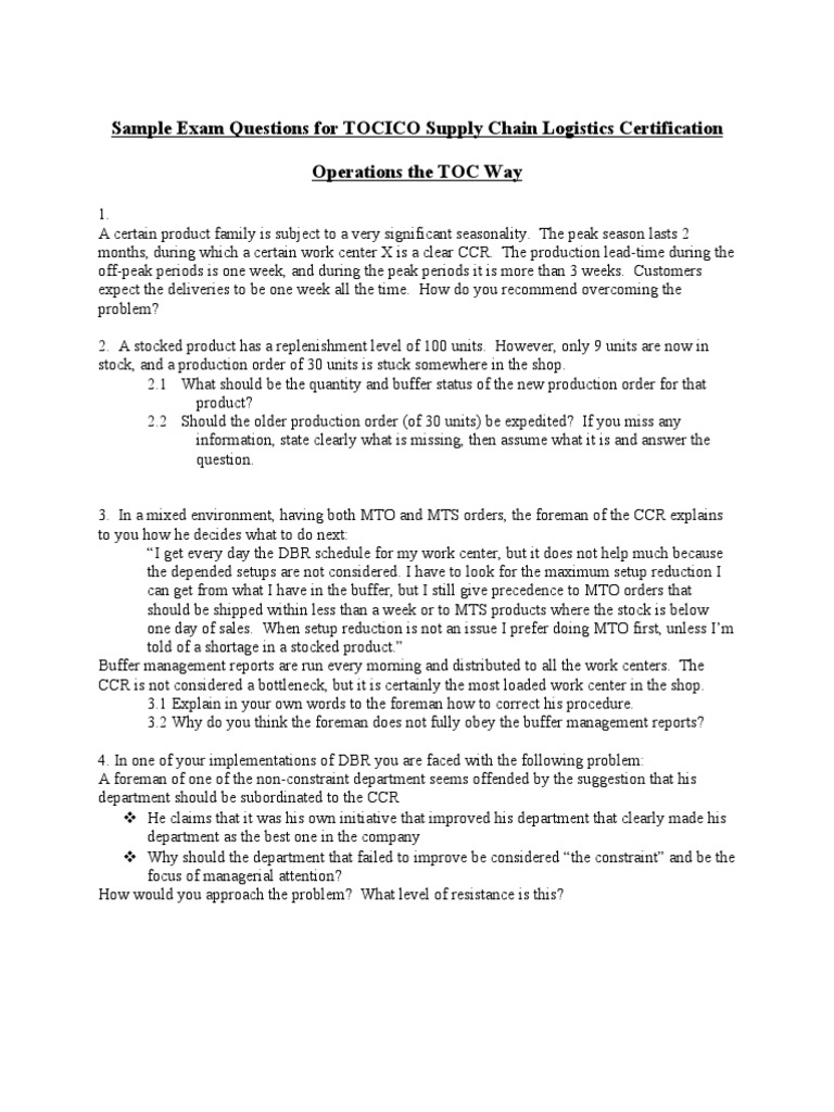 Sample SCL Exam Questions 1 | PDF