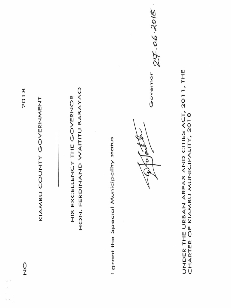 Kiambu Municipal Charter | PDF