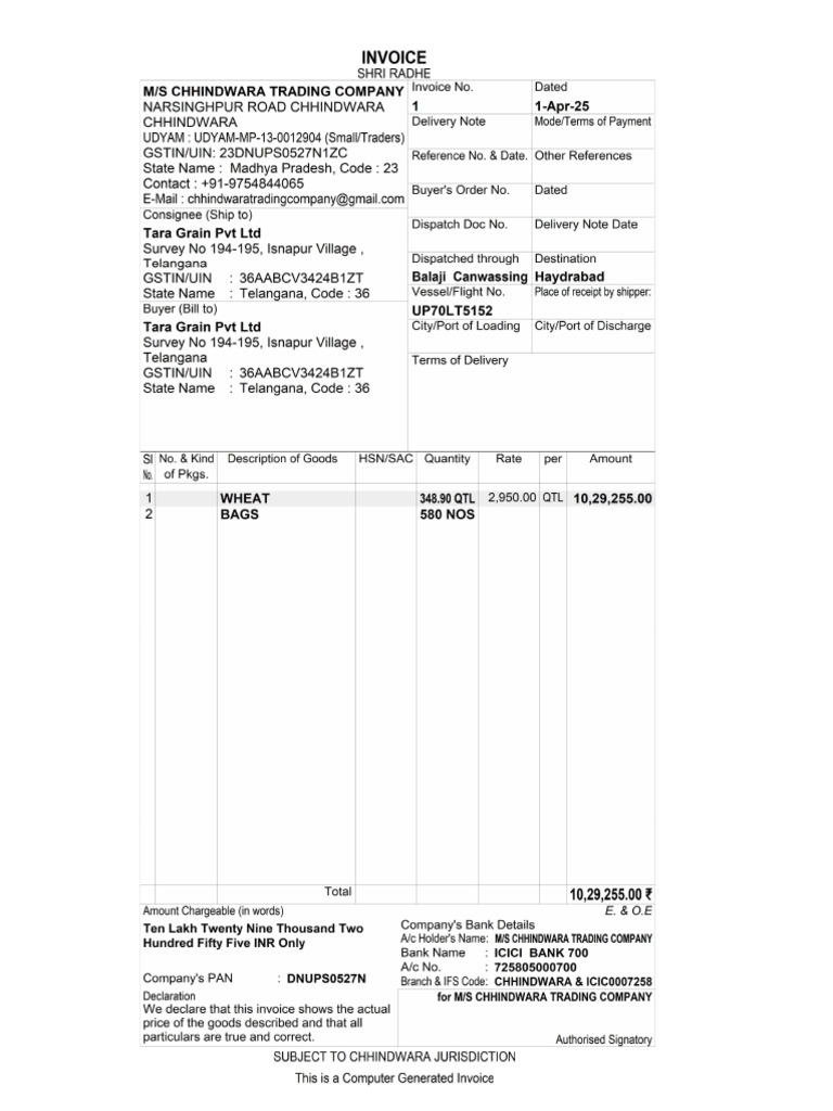 Bill 1 Tara | PDF
