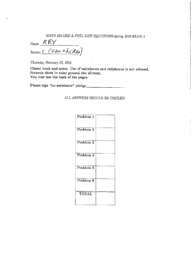18spring Mid1 Key | PDF
