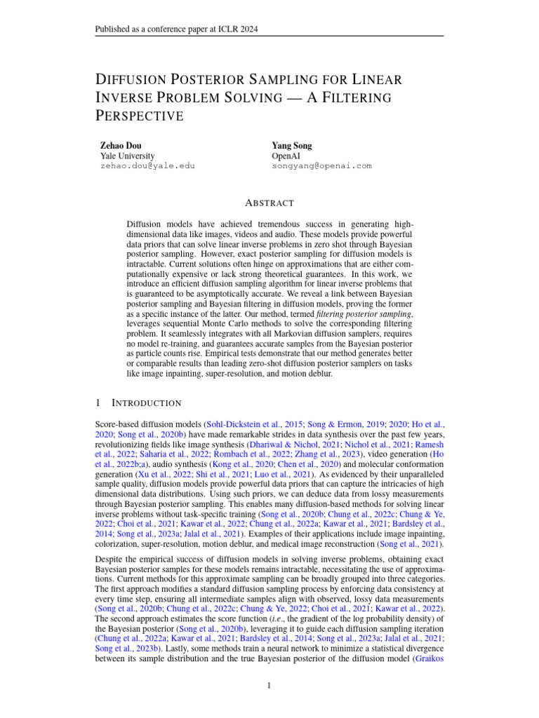 547 Diffusion Posterior Sampli | PDF | Bayesian Inference | Inverse Problem