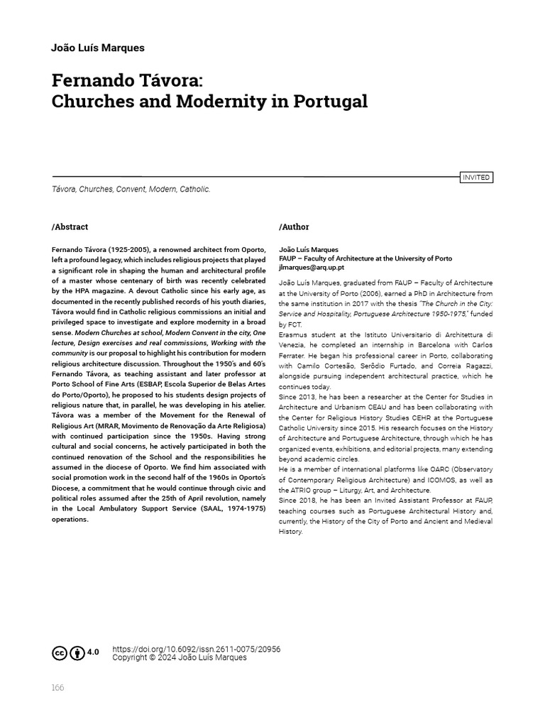 Fernando Távora: Modern Churches in Portugal | PDF | Porto | Reality
