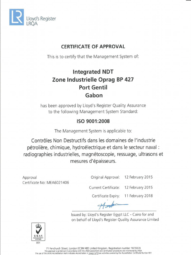 Iso 9001 Certificate | PDF
