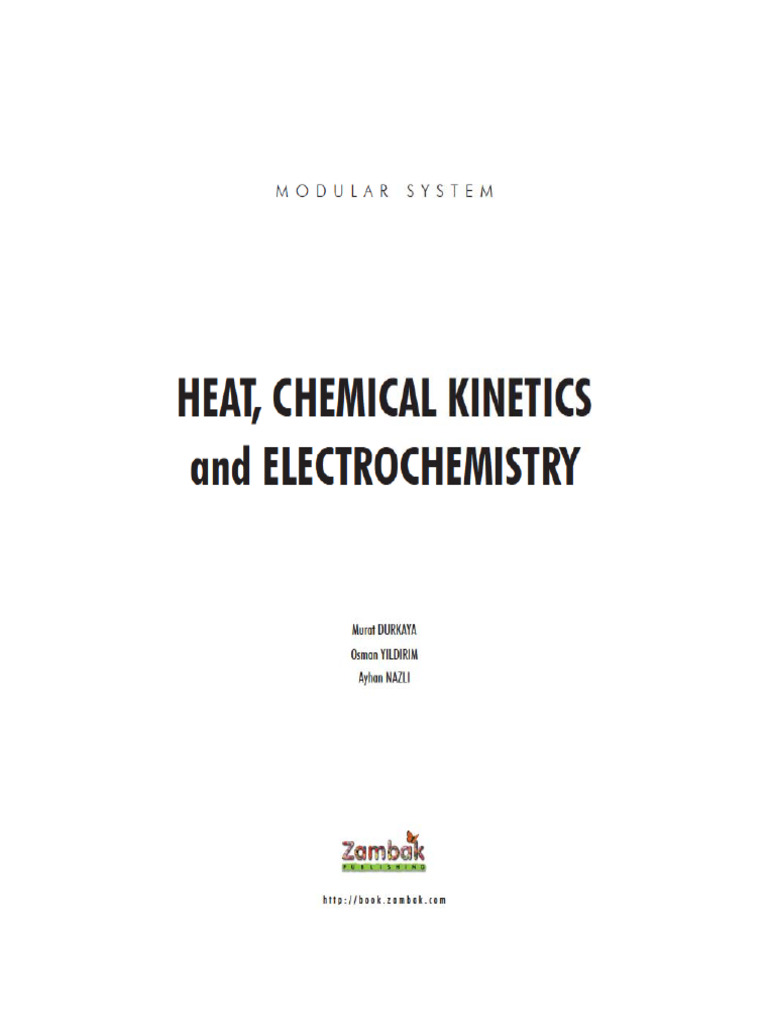 Zamback Heat - Chemical Kinetics and Electrochemistry | PDF