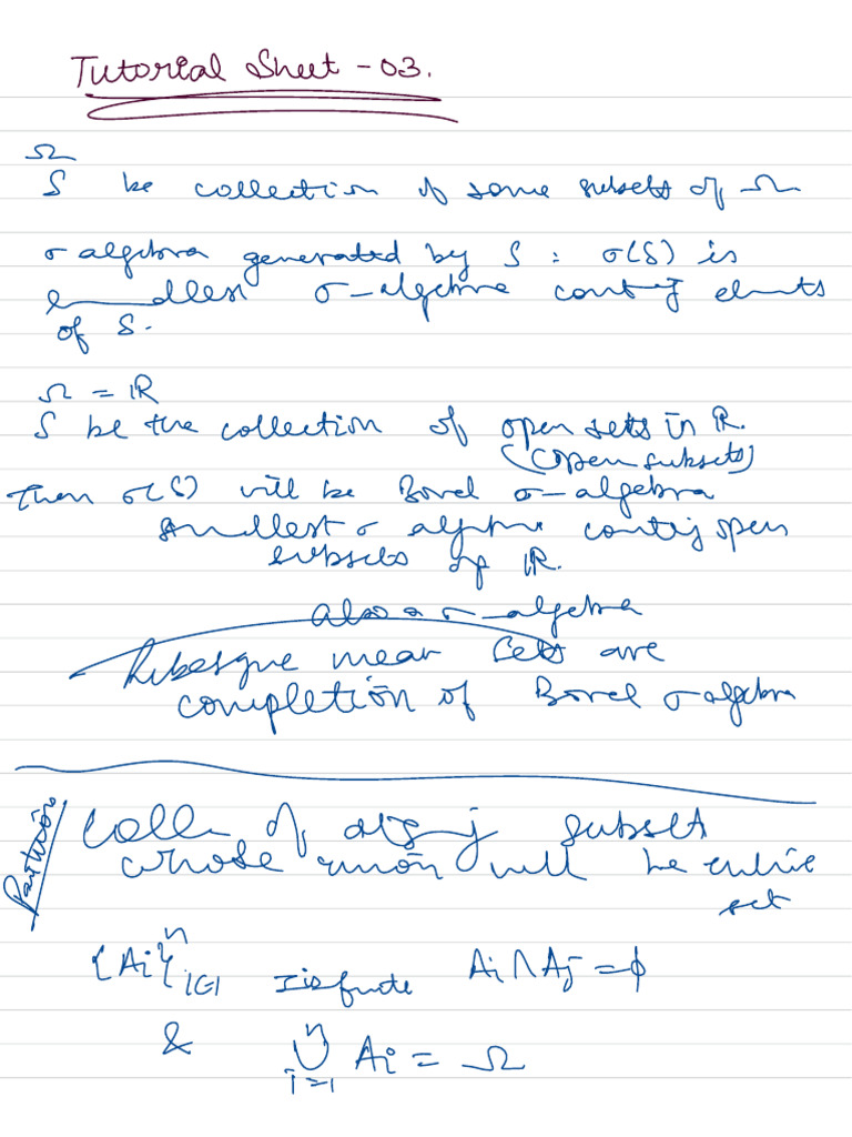 Measure and Integration Tutorial | PDF | Mathematics | Mathematical ...