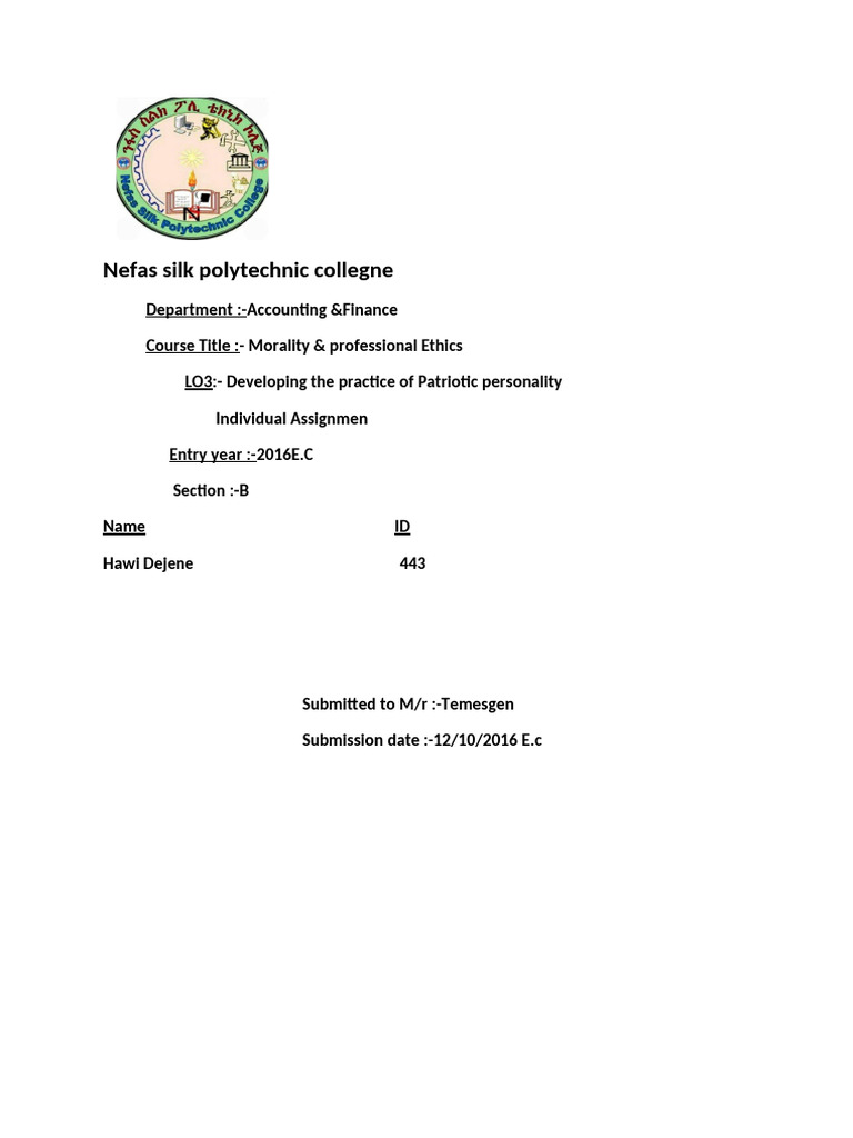 Nefas Silk Polytechnic Collegne | PDF