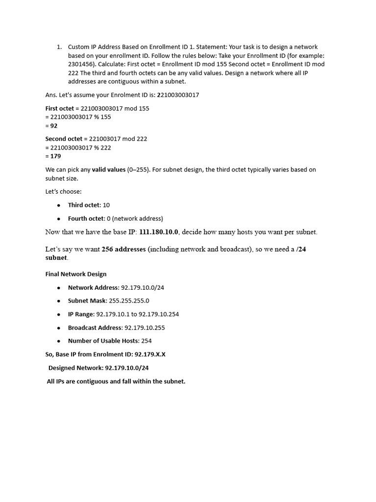 Custom IP Network Design Guide | PDF