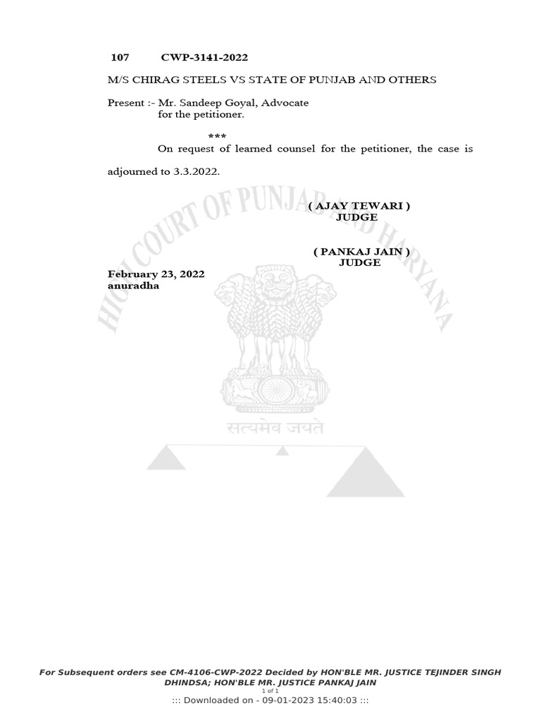 CWP 3141 2022 23 02 2022 Interim Order | PDF