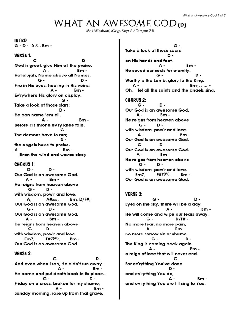 WHAT AN AWESOME GOD D Phil Wickham | PDF | Religious Belief And Doctrine