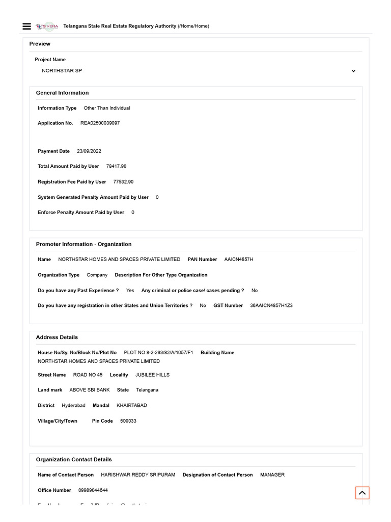 Northstar SP Palacio Application | PDF