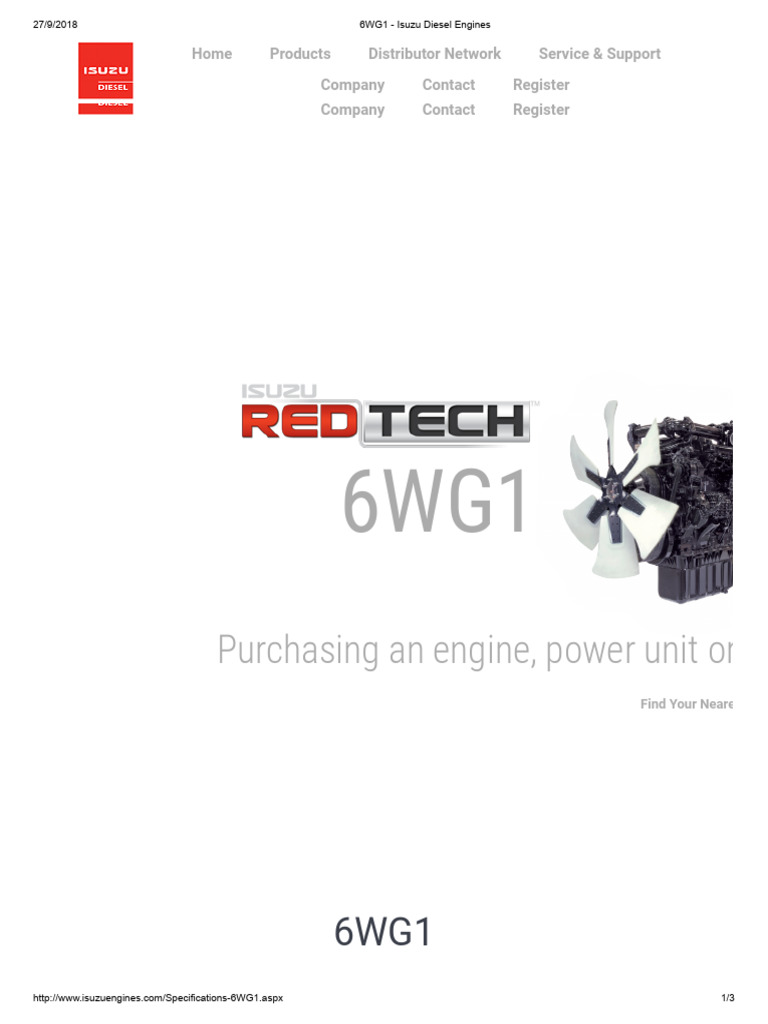 Isuzu 6WG1 Engine Specifications | PDF | Diesel Engine | Engines