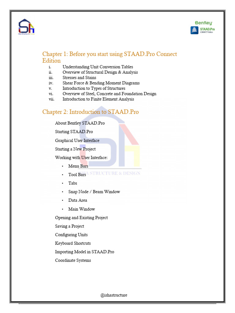 Structural Design Analysis Using Bentley STAAD 25 Hrs | PDF | Beam ...