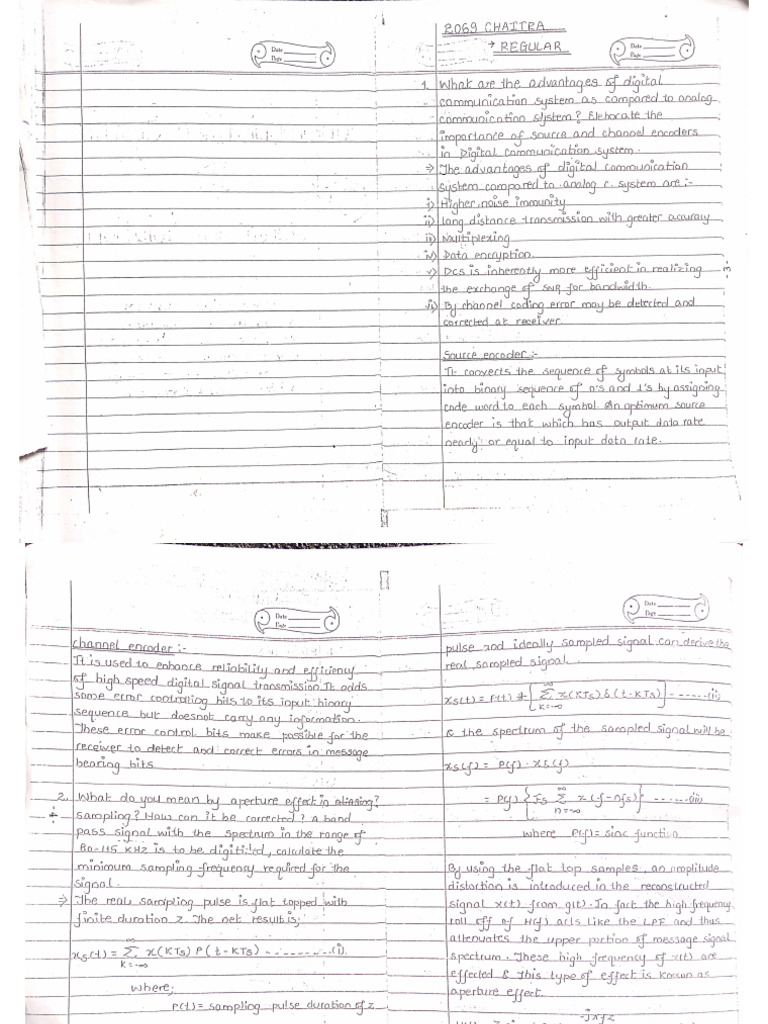 Communication System II Old Question Solution Study Notes Nepal | PDF