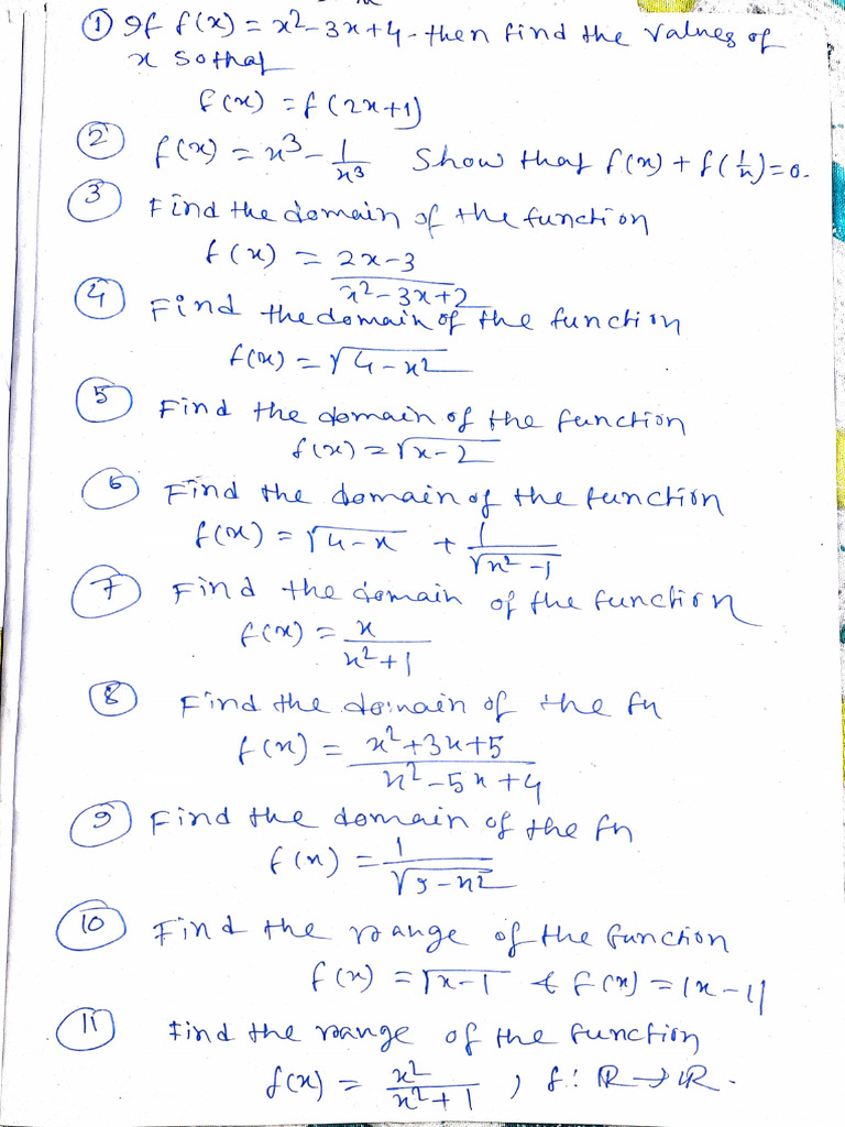 Functions Important Problems | PDF