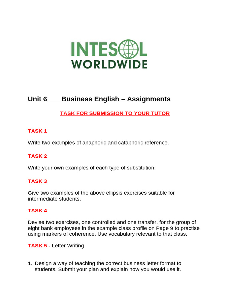 Business English Teaching Assignments | PDF | Lesson Plan