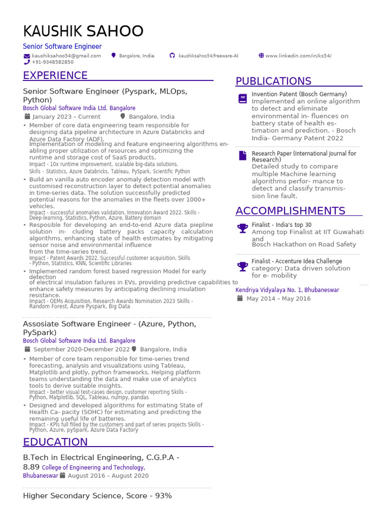 Senior Software Engineer | PDF | Apache Spark | Python (Programming ...