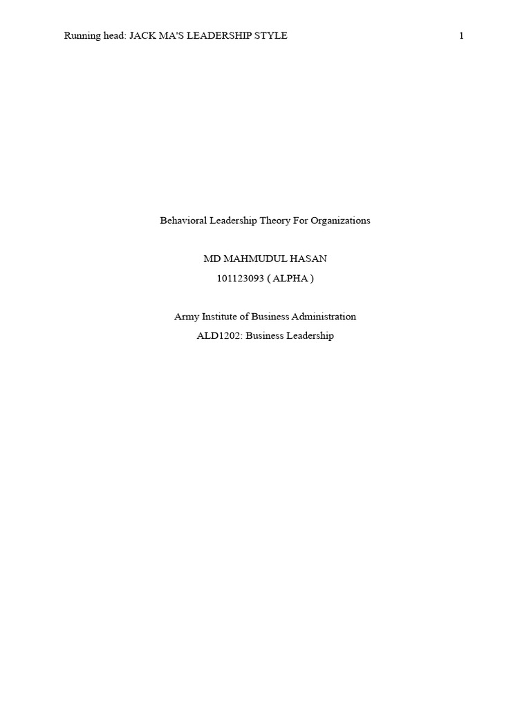 Jack Ma's Democratic Leadership Style | PDF | Leadership | Alibaba Group