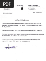 Sample Bank Balance Certificate | PDF