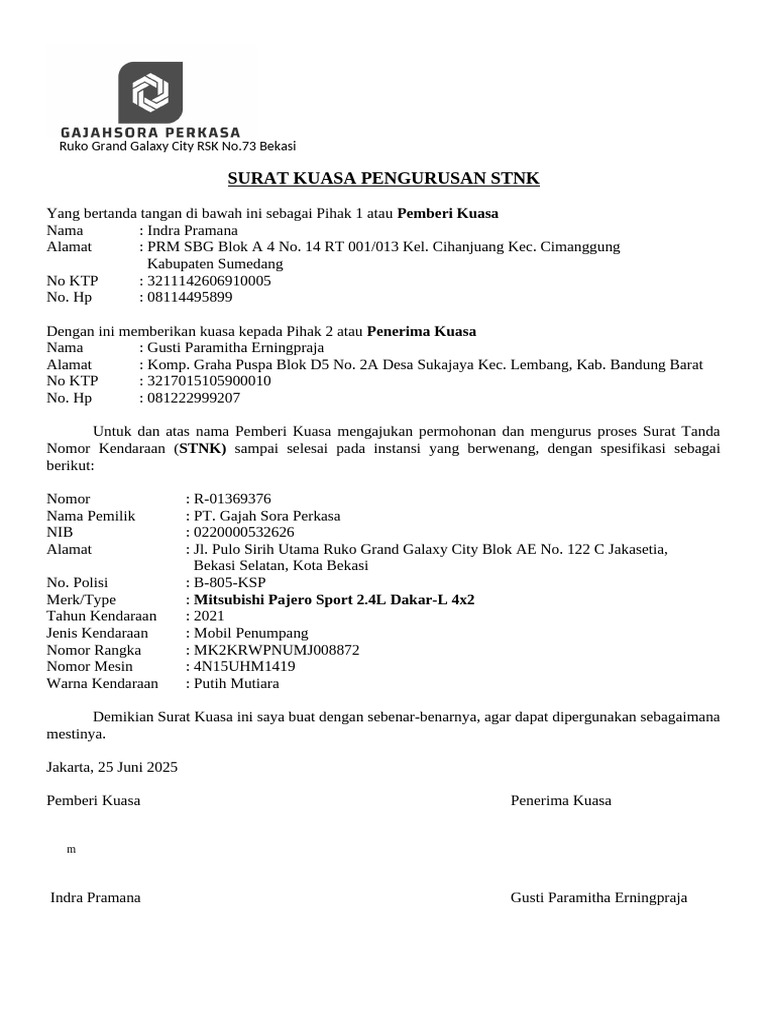 Surat Kuasa GSP | PDF