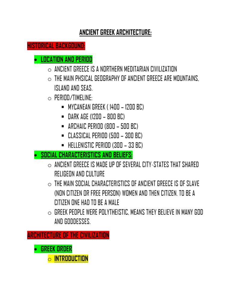 Ancient Greek Architecture | PDF | Column | Greco Roman World