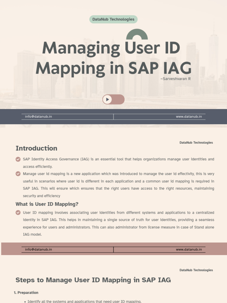 User ID Mapping in SAP IAG Guide | PDF | User (Computing) | Cyberspace