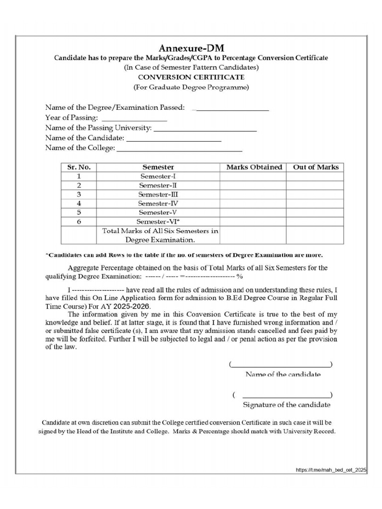 Conversion Certificate Bed | PDF
