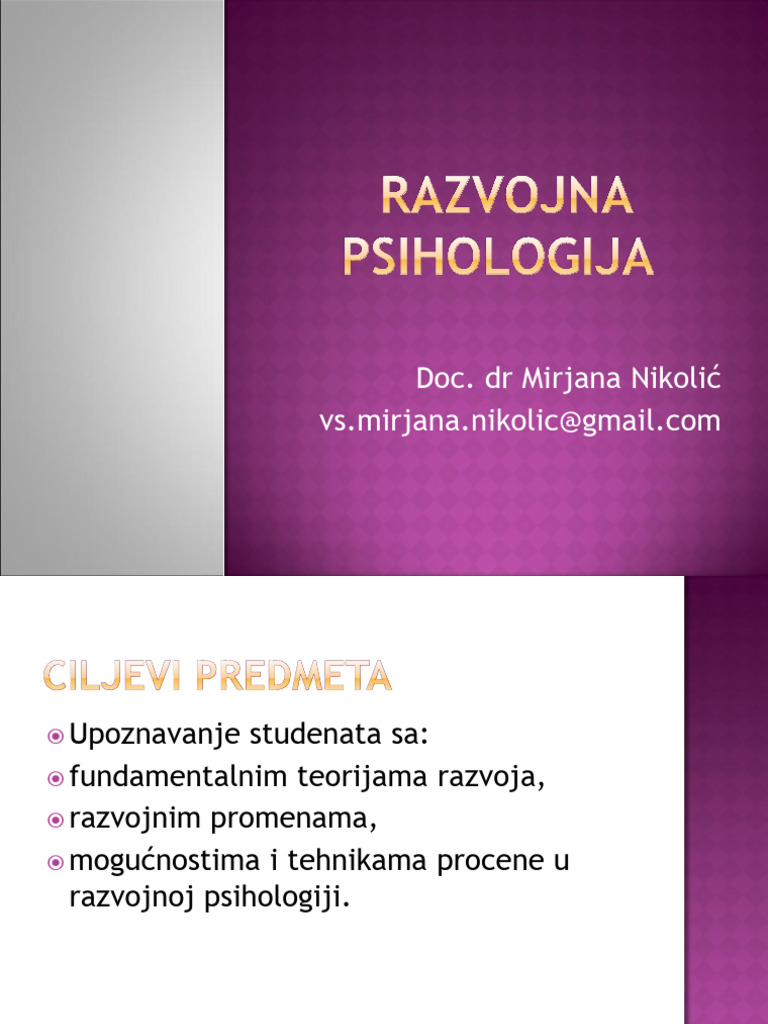 01 Uvod Razvojna Psihologija | PDF