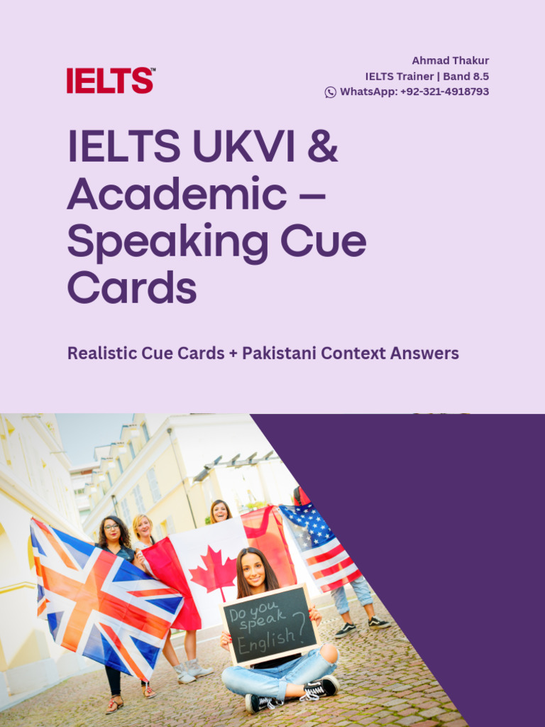 IELTS UKVI & Academic - Speaking Cue Cards by Ahmad Thakur | PDF