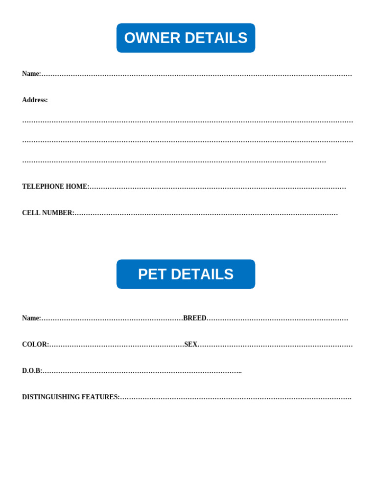 Pet Owner Record | PDF