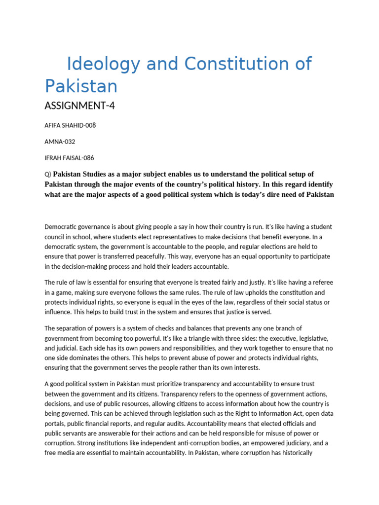 Key Aspects of Pakistan's Political System | PDF | Governance | Democracy
