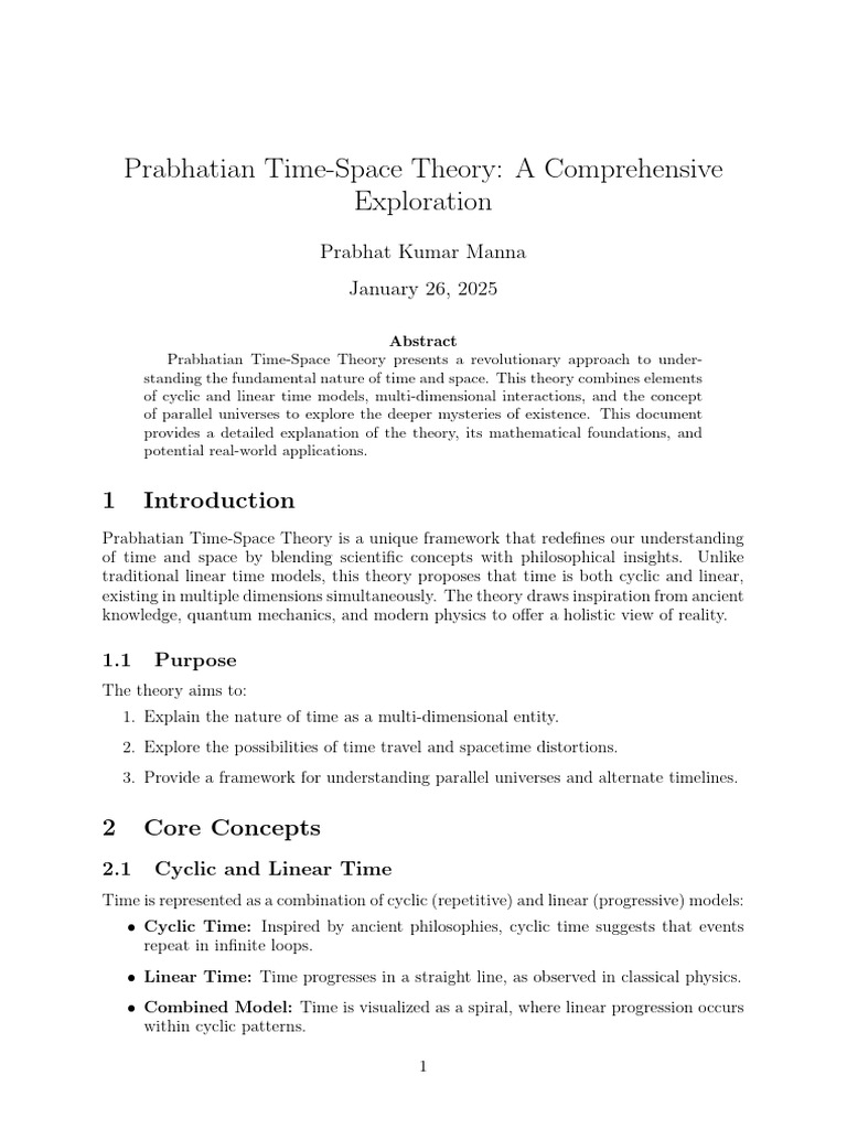 Prabhatian Time-Space Theory Explained | PDF | Time | Space